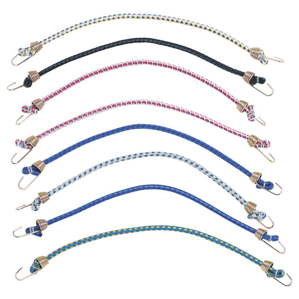 Smith & Locke Mini Bungee Cords 254mm x 4mm 8 Pack - Screwfix