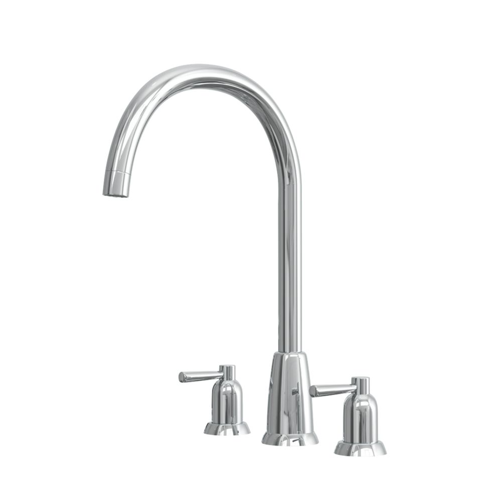 ETAL Cuthbert Dual Lever 3-Hole Kitchen Tap Chrome - Screwfix
