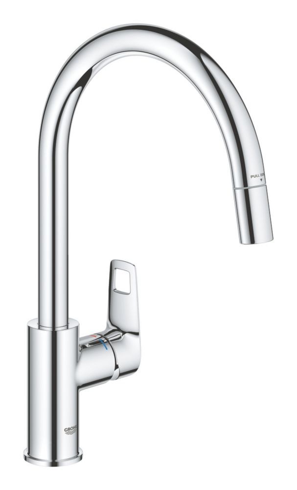 Grohe Start Cumbria C-Spout Pull-Out Kitchen Tap Chrome - Screwfix