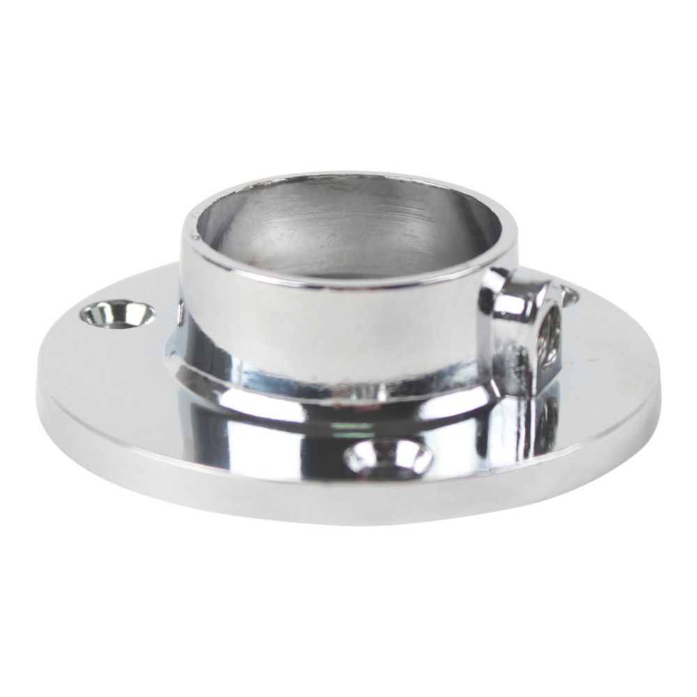 Essentials Round Rail End Sockets Brushed Nickel 25mm 2 Pack - Screwfix