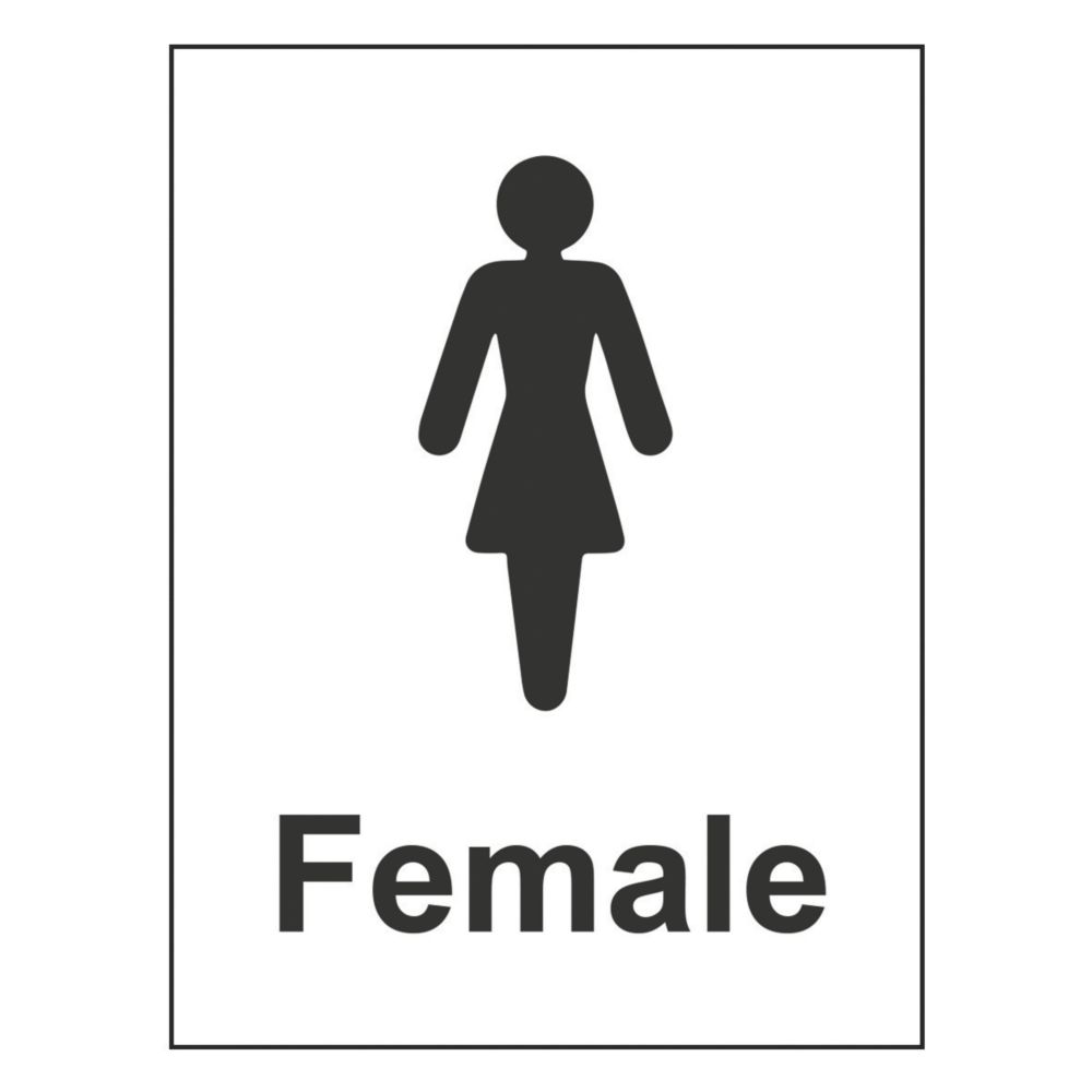 Essentials "Female" Toilet Door Sign 200mm x 150mm - Screwfix