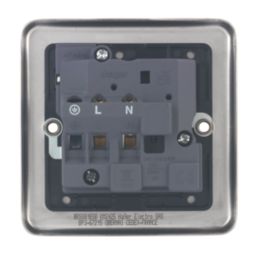 Hager Sollysta WRSS81BSB 13A 1-Gang 2P+E Switched Socket Brushed ...