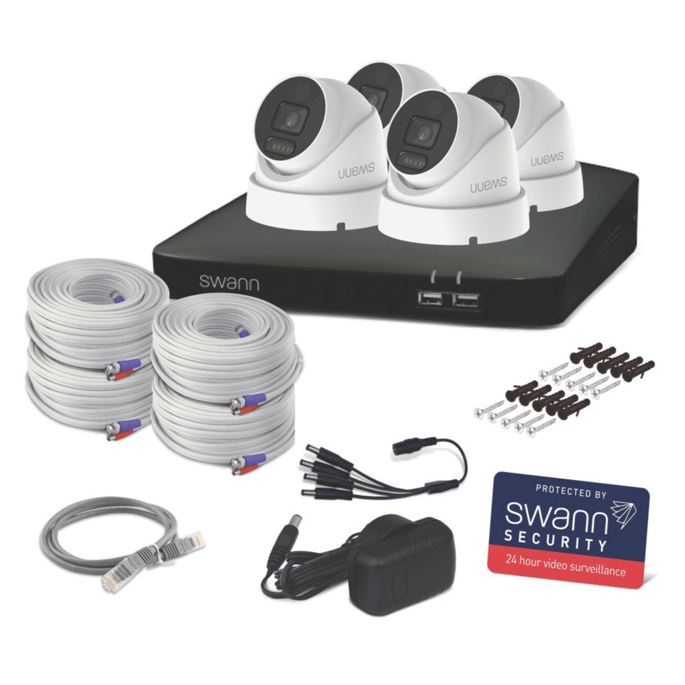 Swann SWDVK-8588041D1TB-EU 1TB 8-Channel 4K Wired DVR Security System ...