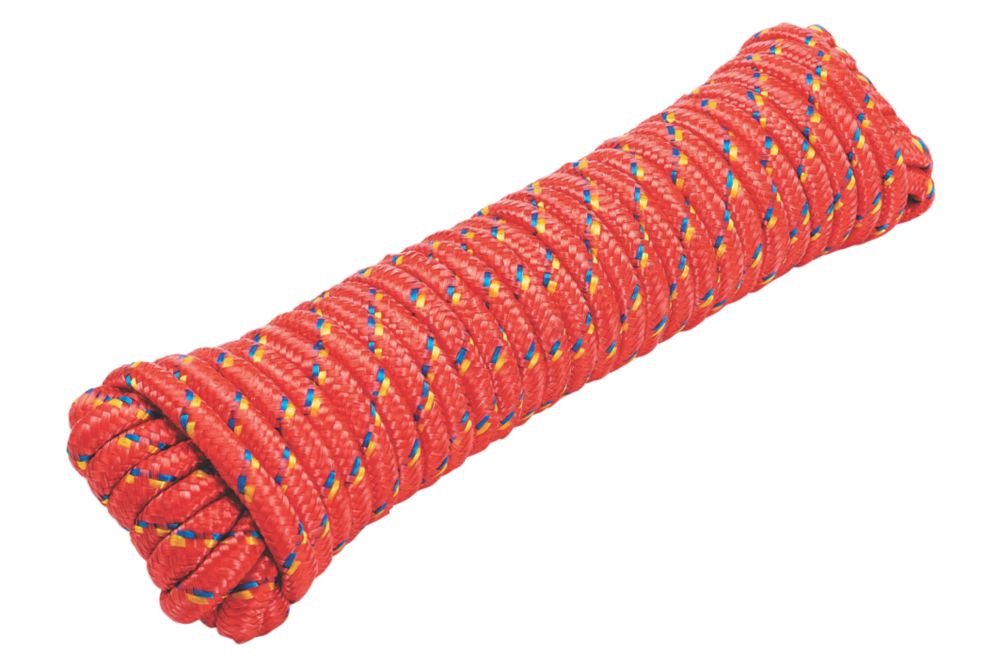Essentials Braided Rope Red 9mm x 15m - Screwfix
