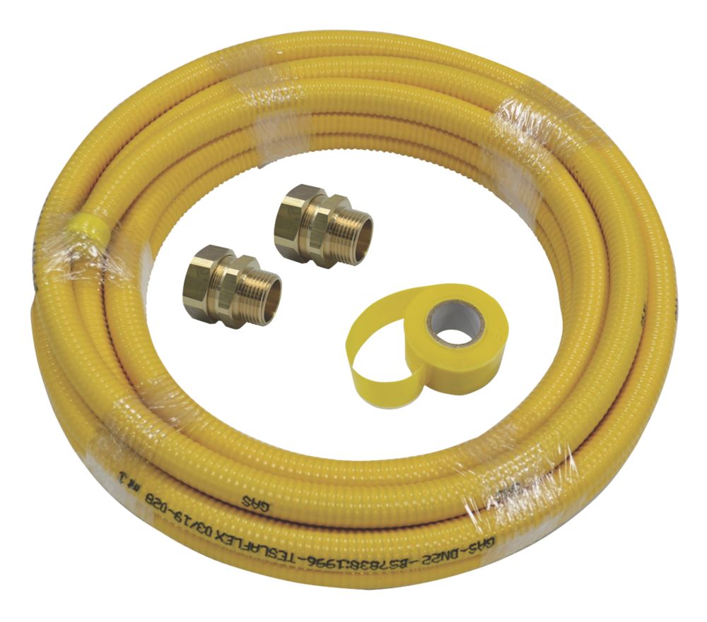 Teslaflex Gas Fitting Starter Kit 20.7mm 10m DN22 4 Pieces - Screwfix