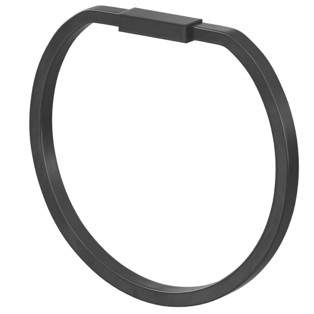 Elland Towel Ring Black - Screwfix
