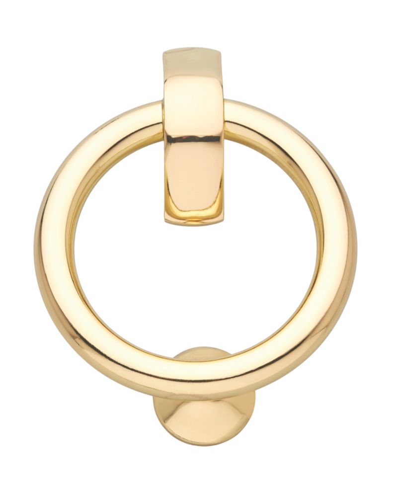 Hardware Solutions Door Knocker Ring Polished Brass 26mm x 178mm - Screwfix