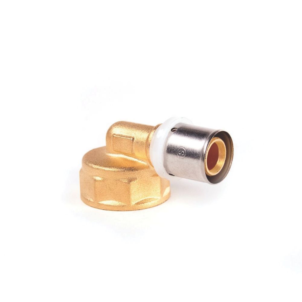 Instantor Brass Press-Fit Adapting 90° Multilayer x Female Elbow 16mm x ...