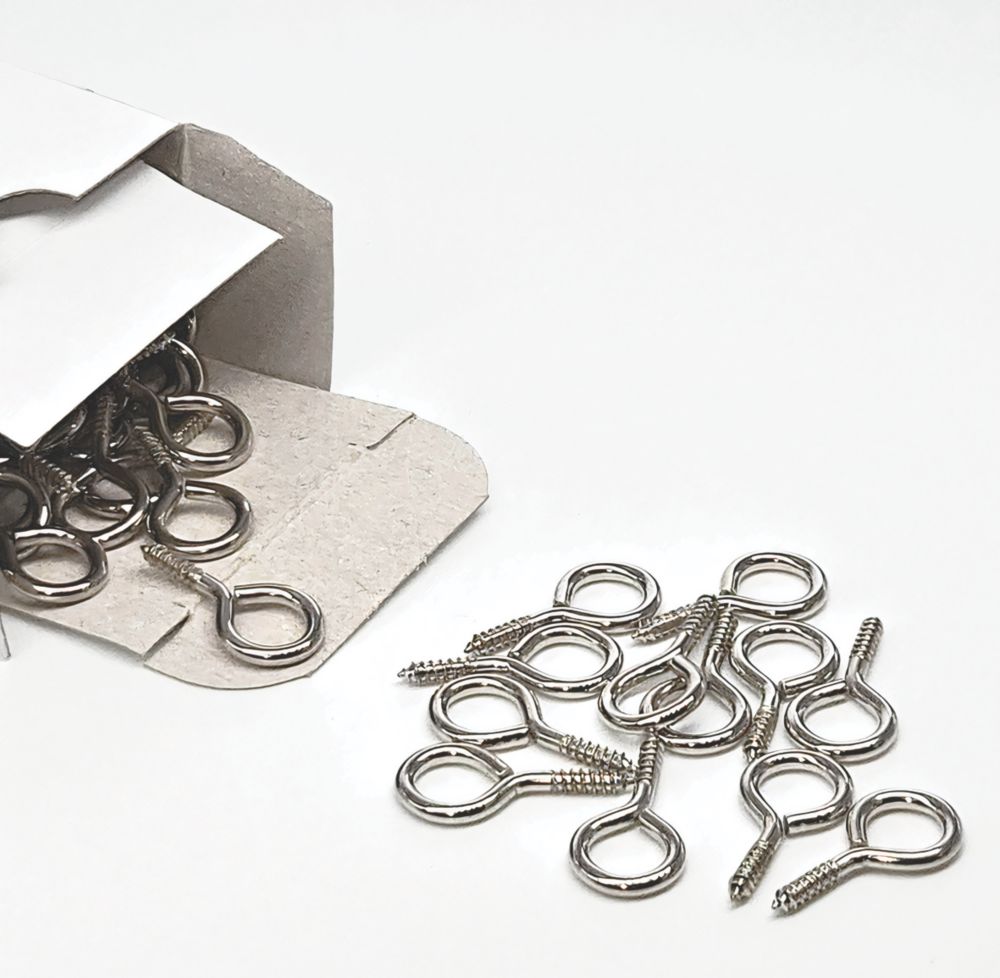 Renaissance Screw Eye Silver Curtain Wire Screw Eye Hooks 2mm x 23mm ...