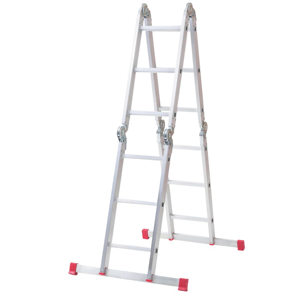 Werner Aluminium 3.39m Combination Ladder With Platform - Screwfix