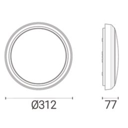 4lite LED Wall/Ceiling Light Chrome 13W 1300lm - Screwfix