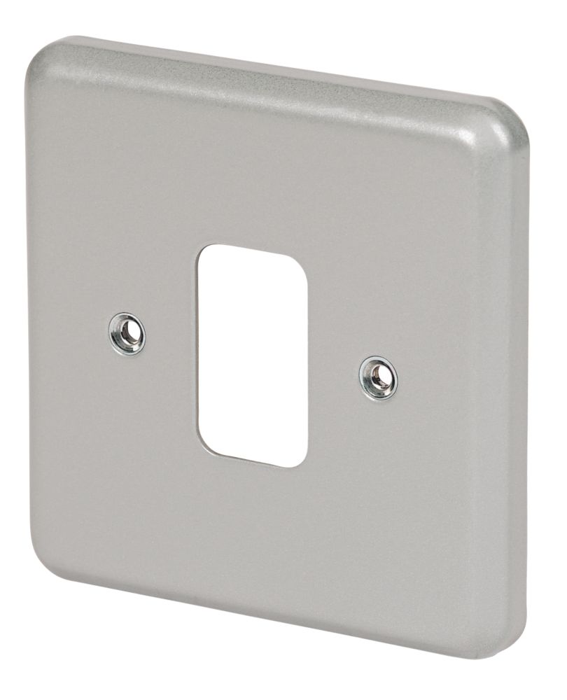 MK Grid Plus 1-Module Grid Faceplate Grey - Screwfix