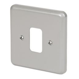 MK Grid Plus 1-Module Grid Faceplate Grey - Screwfix