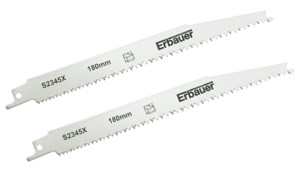 Erbauer S2345X Multi-Material Reciprocating Saw Blades 180mm 2 Pack ...