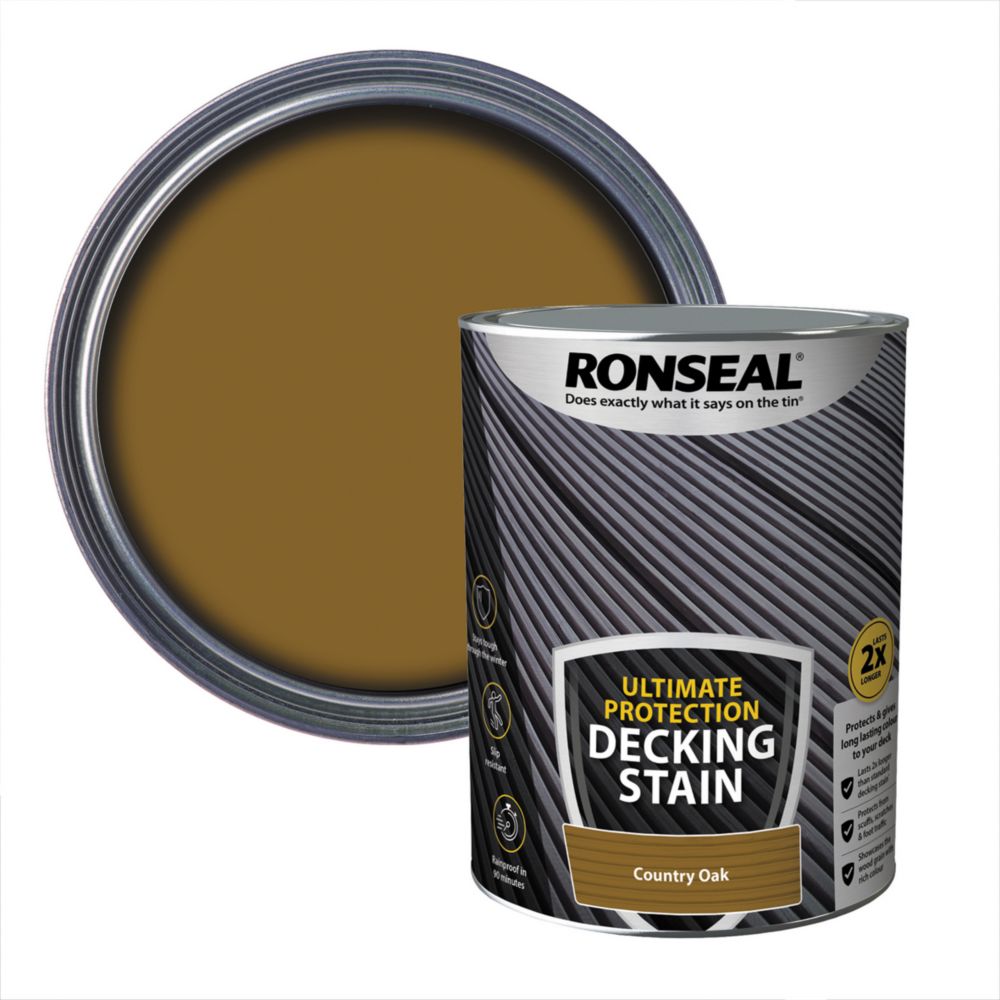 Ronseal Ultimate Protection 5Ltr Country Oak Anti Slip Decking Stain ...