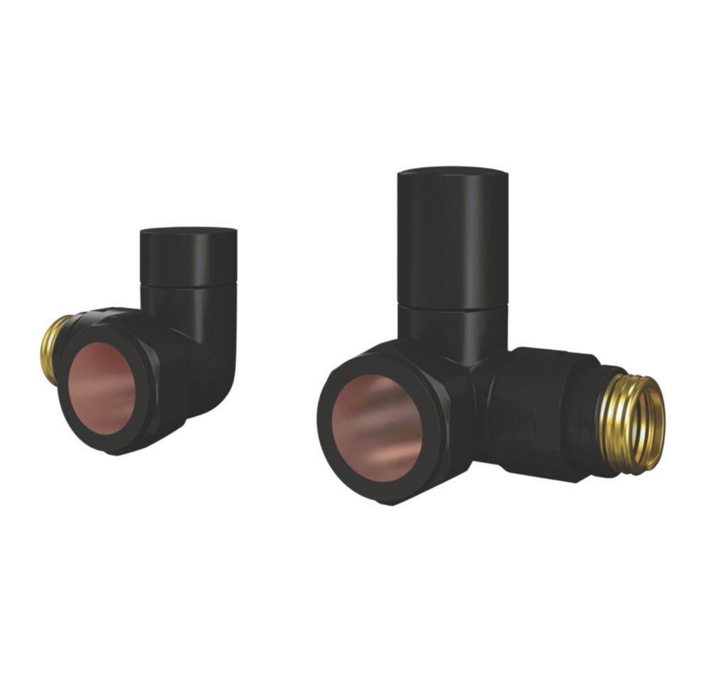 ETAL Rise 15mm x 1/2" Black Corner Designer Manual Radiator Valve Head ...
