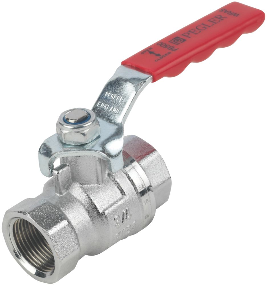 Pegler PB500 Compression Full Bore 3/4" Lever Ball Valve with Red ...