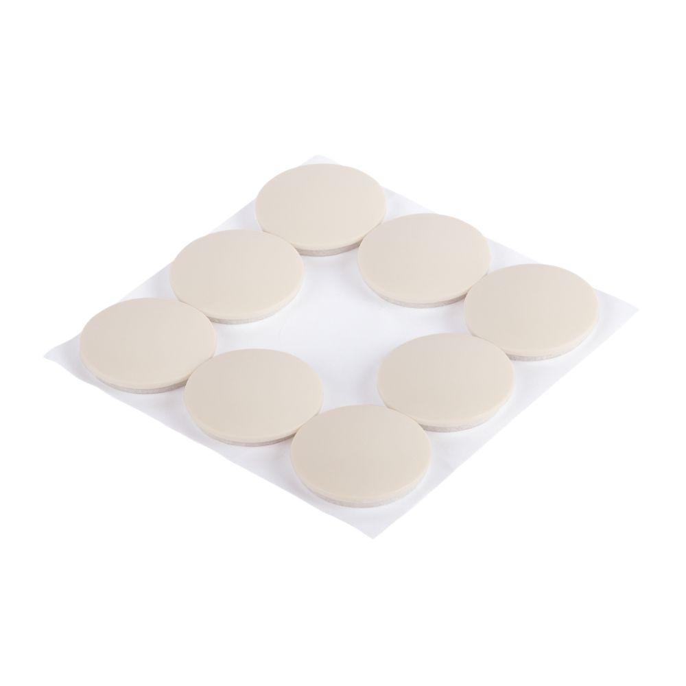Fix-O-Moll White Round Self-Adhesive Carpet Gliders 30mm x 30mm 8 Pack ...