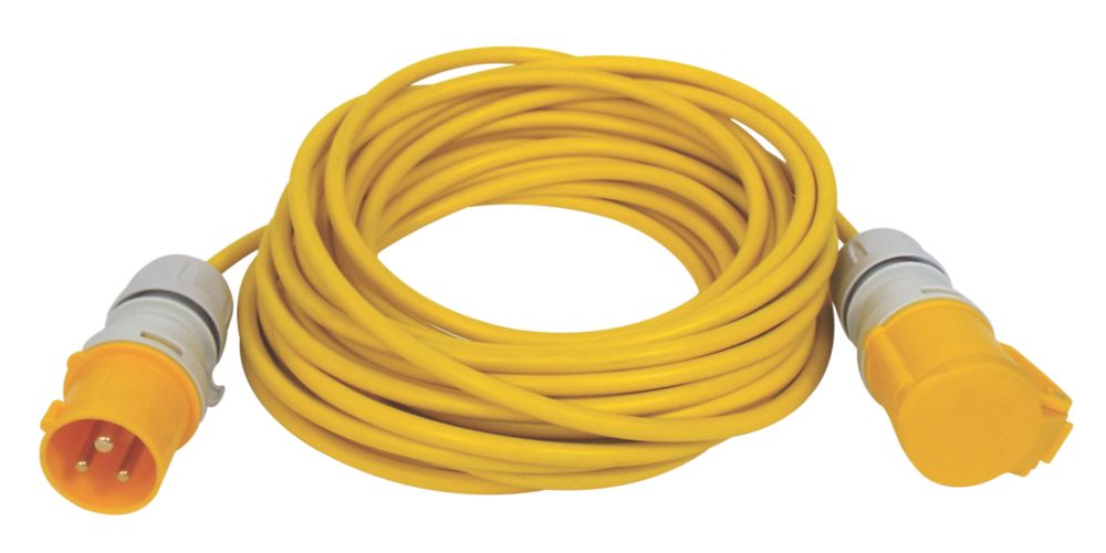 Carroll & Meynell Yellow 110V 16A Extension Lead 14m x 2.5mm² - Screwfix