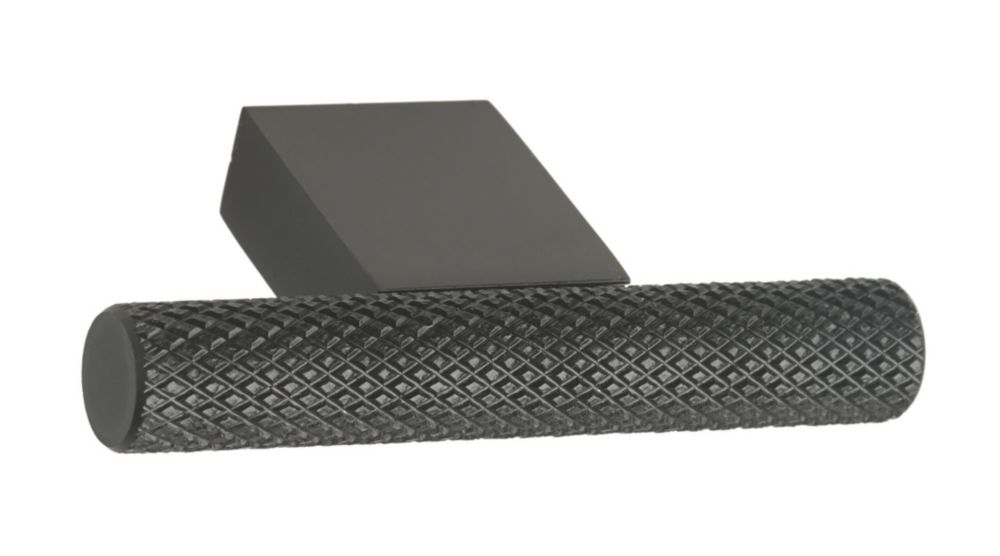 Elite Knobs & Handles Kensington Knurled T-Knob Matt Black 60mm - Screwfix