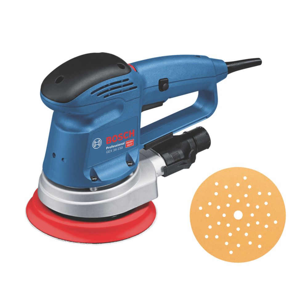Bosch GEX 34-150 150mm Electric Random Orbit Sander 230V - Screwfix