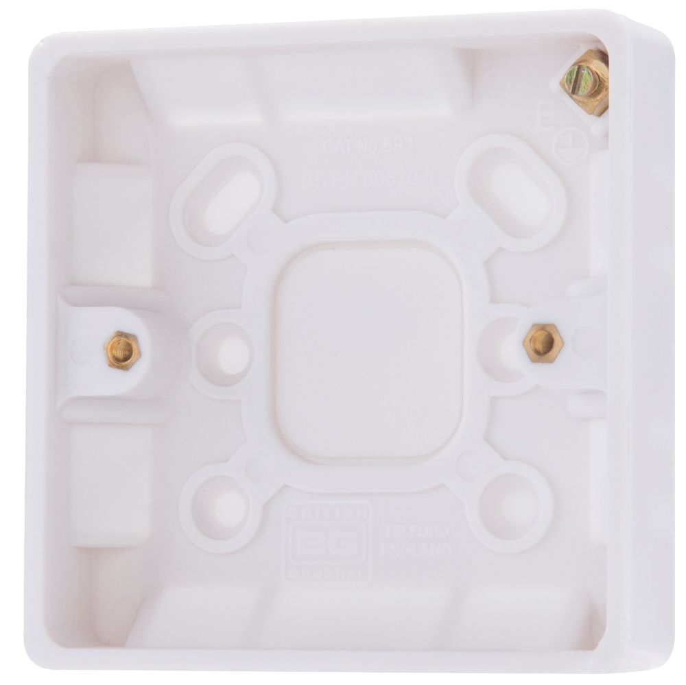 British General 1-Gang Surface Pattress Box 16mm - Screwfix