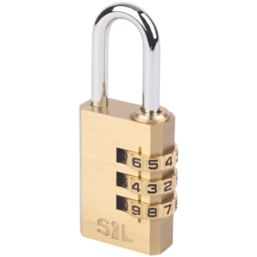 Smith & Locke Combination Padlock Brass 28.5mm - Screwfix