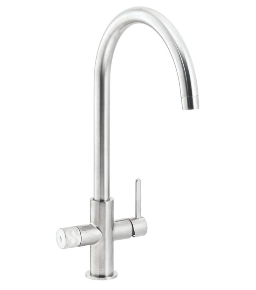 Abode Puria 3-Way Deck Mounted Filter Tap Brushed Nickel - Screwfix