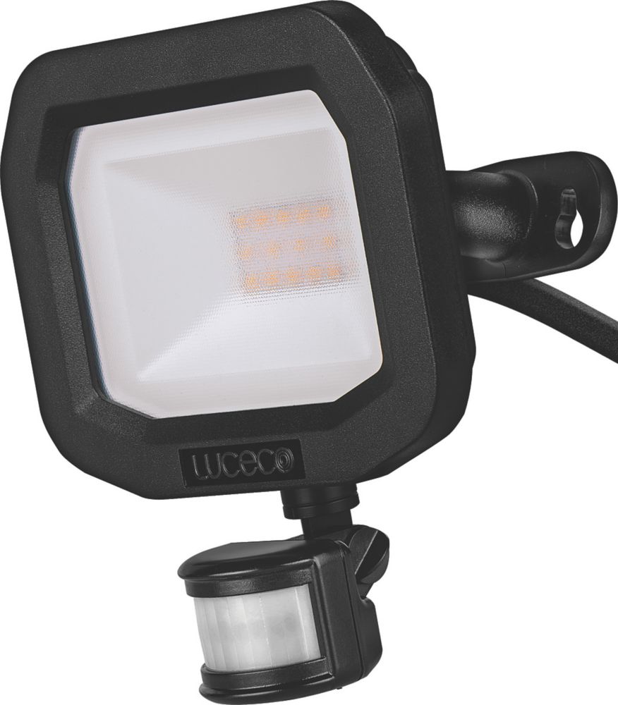 Luceco Castra Outdoor LED Floodlight With PIR Sensor Black 10W 1050lm ...