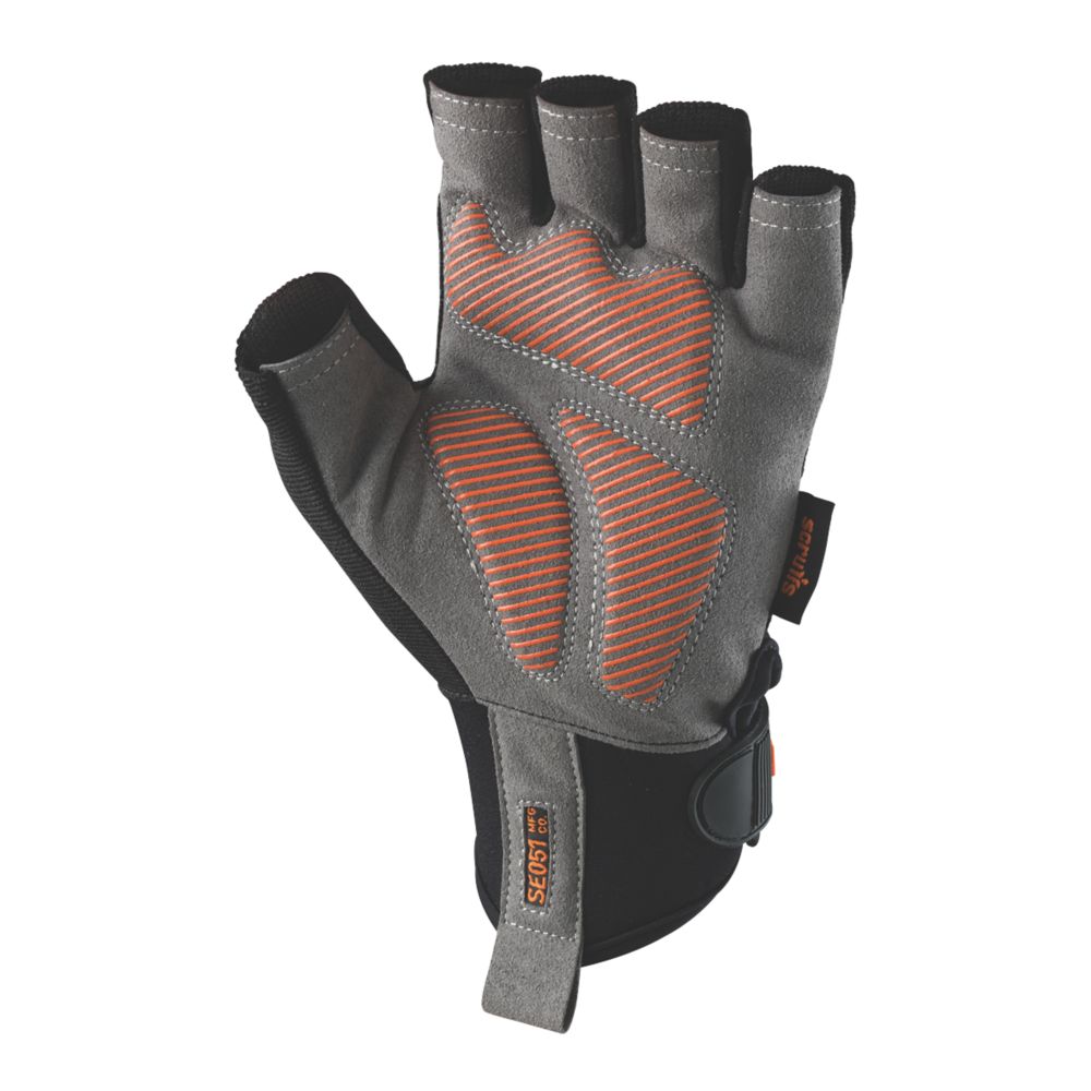 Scruffs Trade Fingerless Work Gloves Black Grey X Large Screwfix
