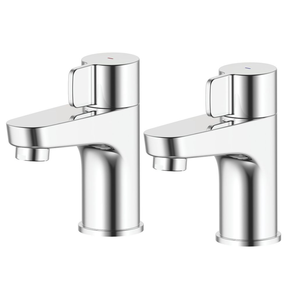 Swirl Caldew Chrome 120mm Standard Lever 2 Tap Holes Basin Pillar Tap ...