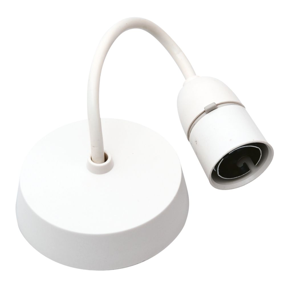 British General 6" Pendant Set Light Fitting B22 White 3" - Screwfix
