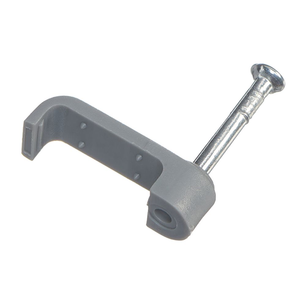 Vimark Grey Flat Double Cable Clips 1.5mm 100 Pack - Screwfix