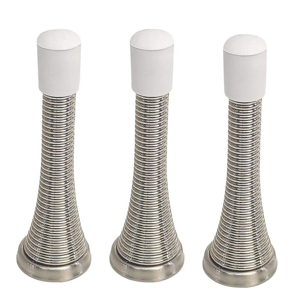 Smith & Locke Cylinder Door Stops 24 x 79mm Satin Nickel 3 Pack - Screwfix