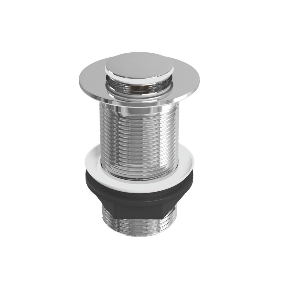 ETAL Unslotted Push Button Basin Waste Chrome 60mm - Screwfix