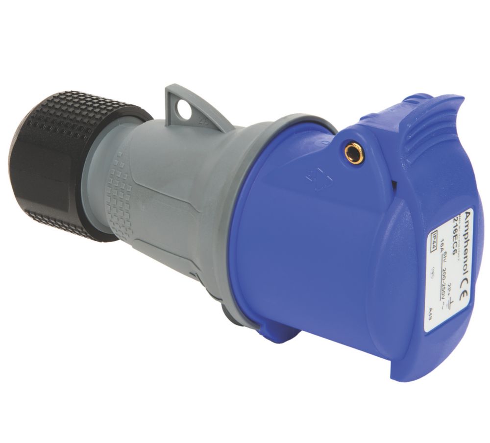 Amphenol 16A 2P+E Connector 250V - Screwfix