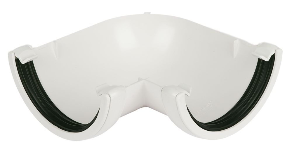 FloPlast uPVC 90° Half Round Gutter Angle White 112mm - Screwfix