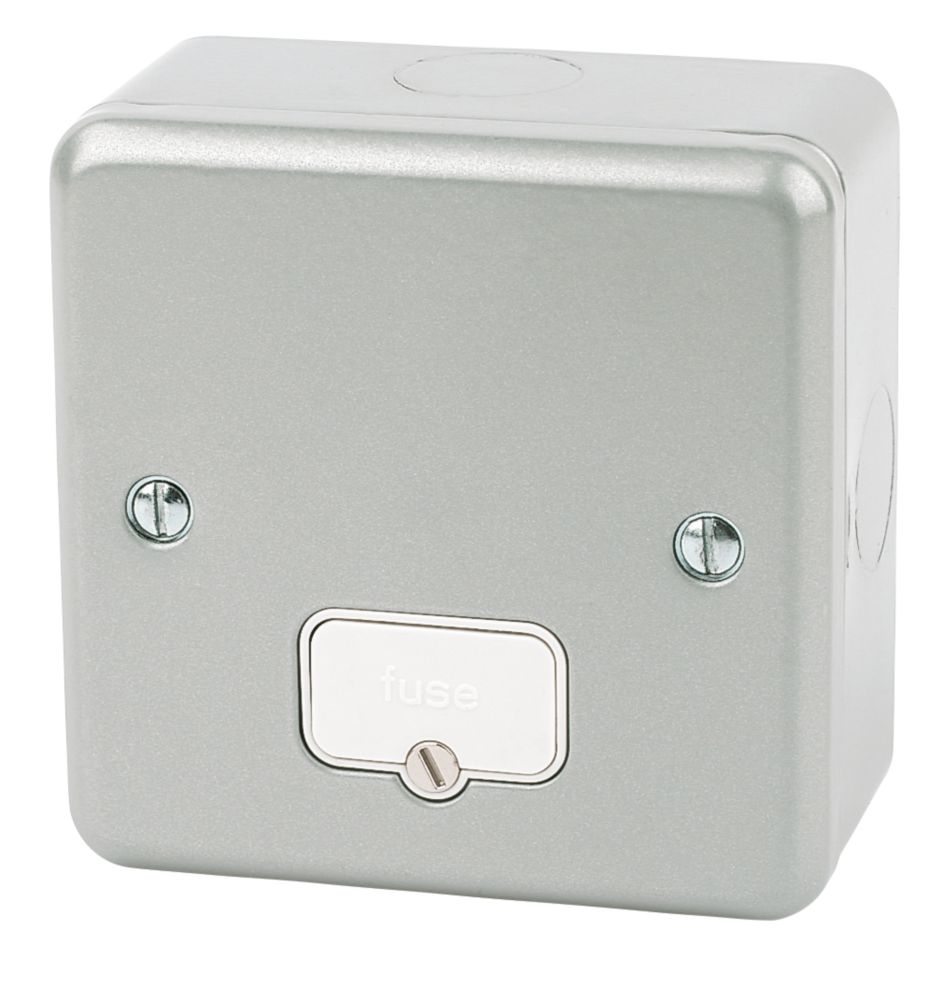 MK Metalclad Plus 13A Unswitched Metal Clad Fused Spur Aluminium with ...