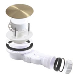 Flomasta Shower Trap Brushed Brass 90mm - Screwfix