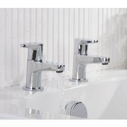 Bristan Quest Chrome 110mm Deck Mounted Lever 2 Tap Holes Bath Pillar ...