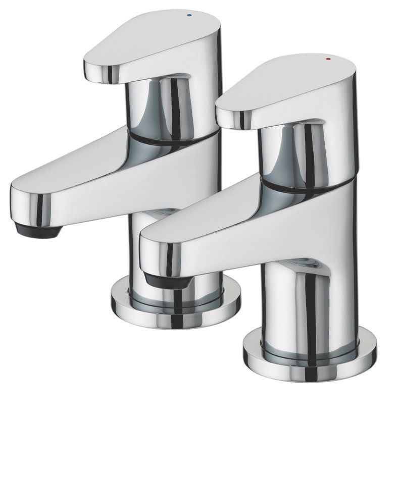 Bristan Quest Chrome 110mm Deck Mounted Lever 2 Tap Holes Bath Pillar ...