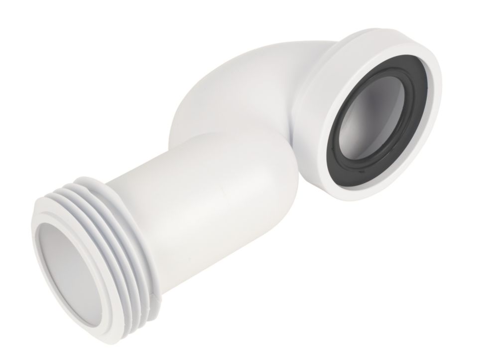 McAlpine Rigid 90° Space Saving Pan Connector White 354mm - Screwfix