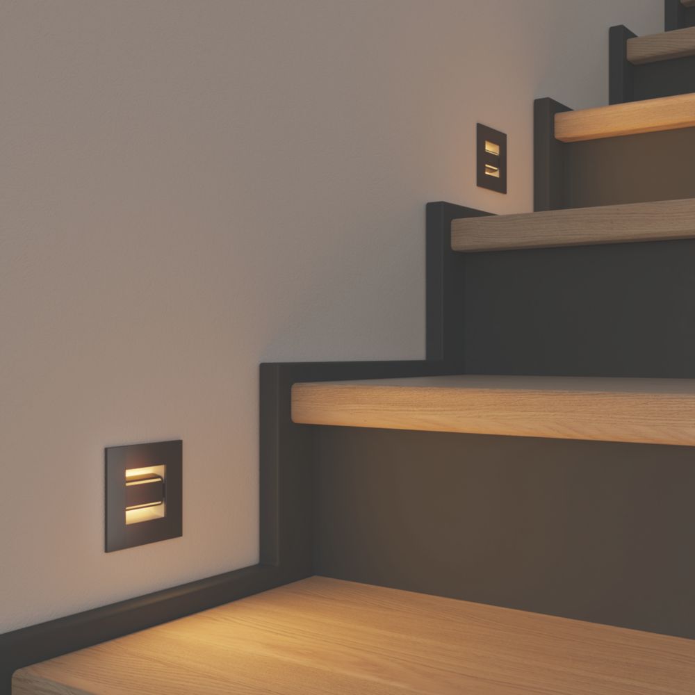 LAP Portunes Adjustable Square LED Downlight Black 2.1W 180lm - Screwfix