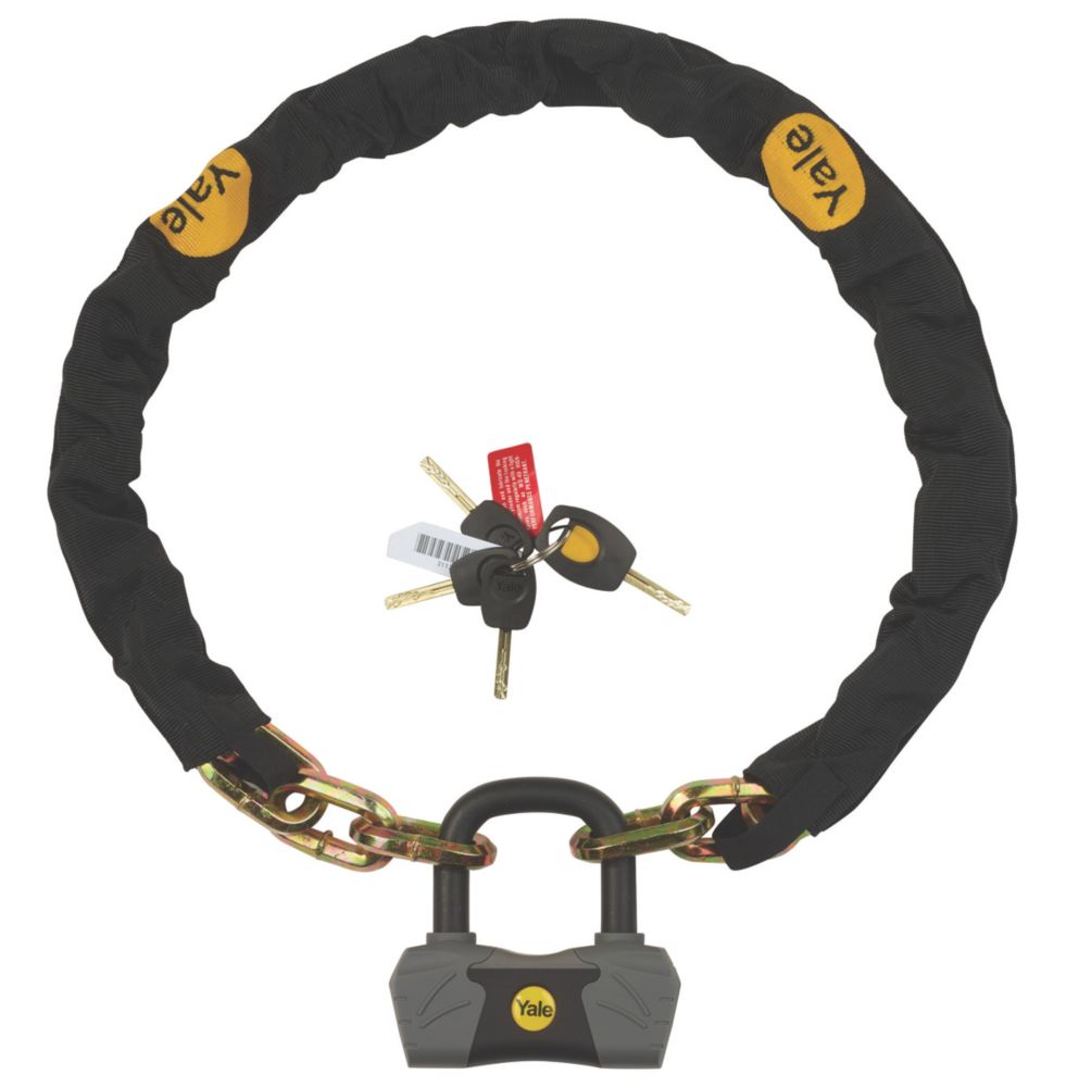 Yale Hardened Steel Maximum Security Chain & Lock 1.1m x 10mm - Screwfix