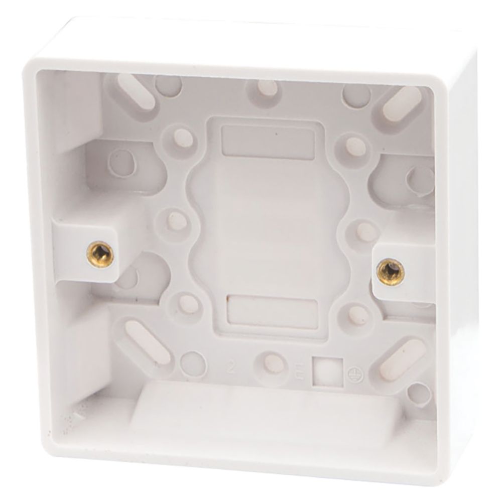 Vimark Pro 1-Gang Surface Pattress White Back Box 25mm - Screwfix