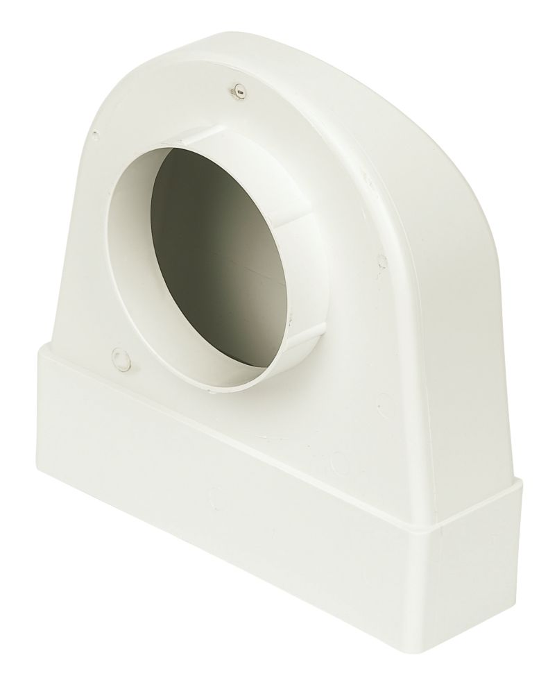 Manrose PVC Round to Rectangular Flat Channel Appliance Connector Elbow ...