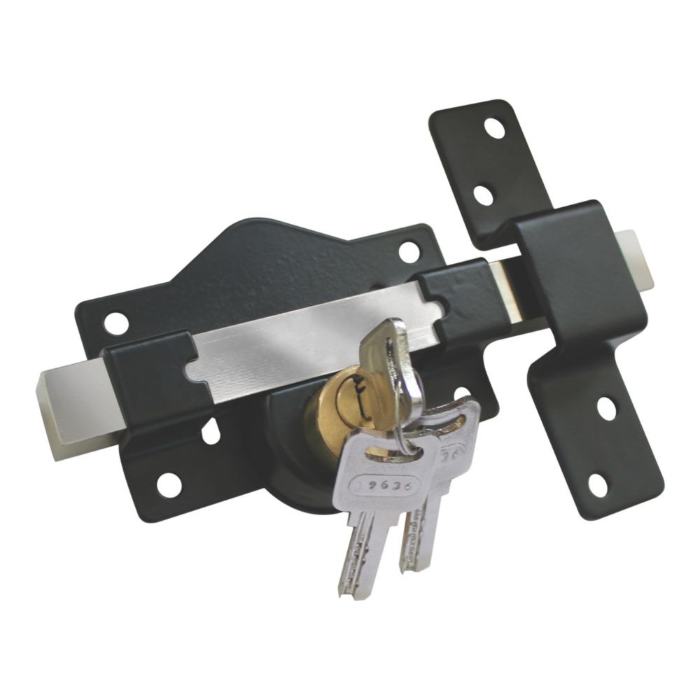 Smith & Locke Gate Bolt Black 85mm - Screwfix