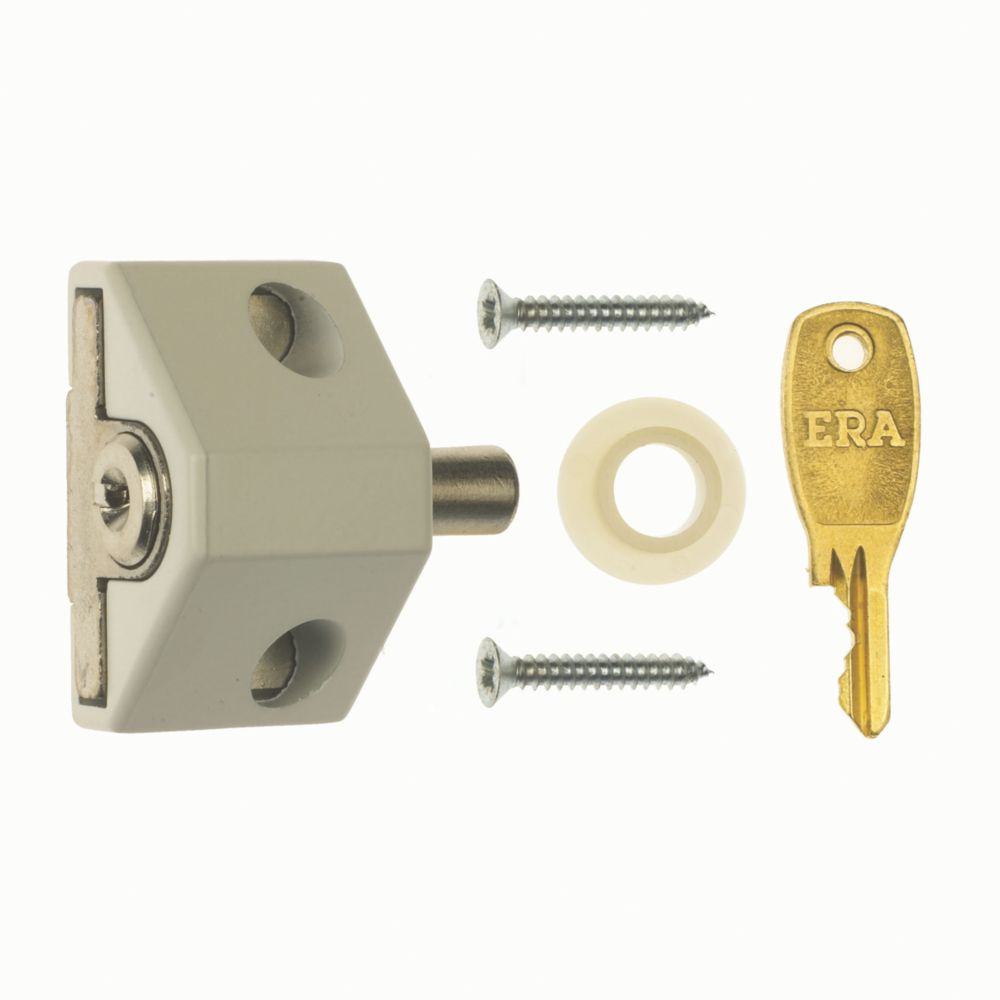 ERA 100-12 Patio Push Lock White - Screwfix