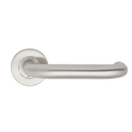 Eurospec Fire Rated Safety Lever on Rose Pair Satin Stainless Steel ...