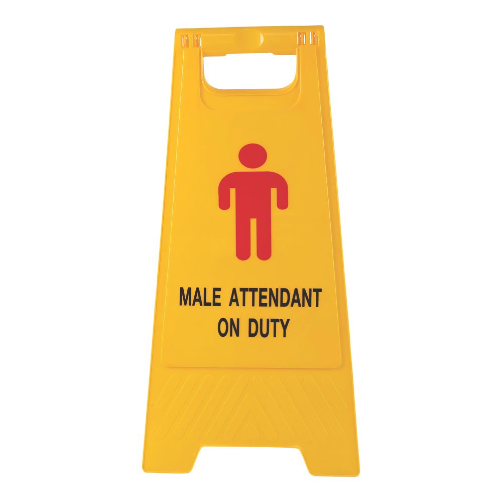 Essentials Male Attendant On Duty A-Frame Safety Sign 600mm x 290mm ...